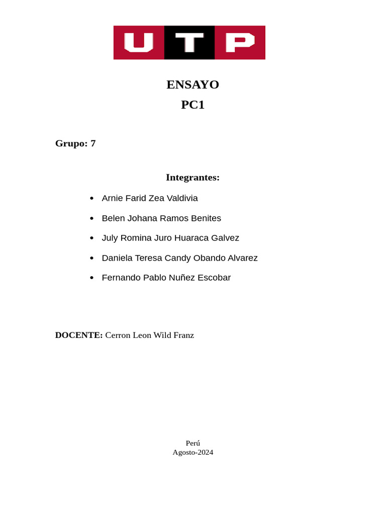 PROBLEMAS Y DESAFIOS PC1 de la utp arquitectura | PDF | Perú | Teoría de la modernización
