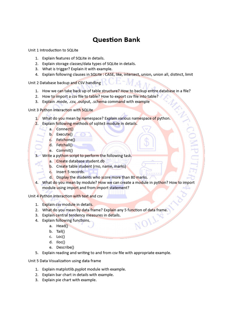 Quetion Bank | PDF