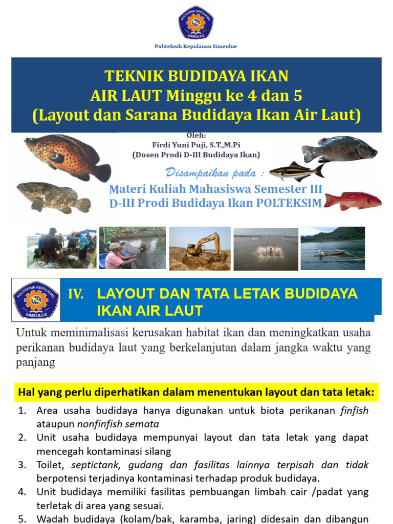 Layout Budidaya Ikan Air Laut Efektif | PDF