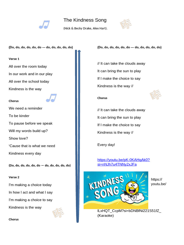 Ficha 1 The Kindness Song | PDF | Música grabada | Grabación de sonido