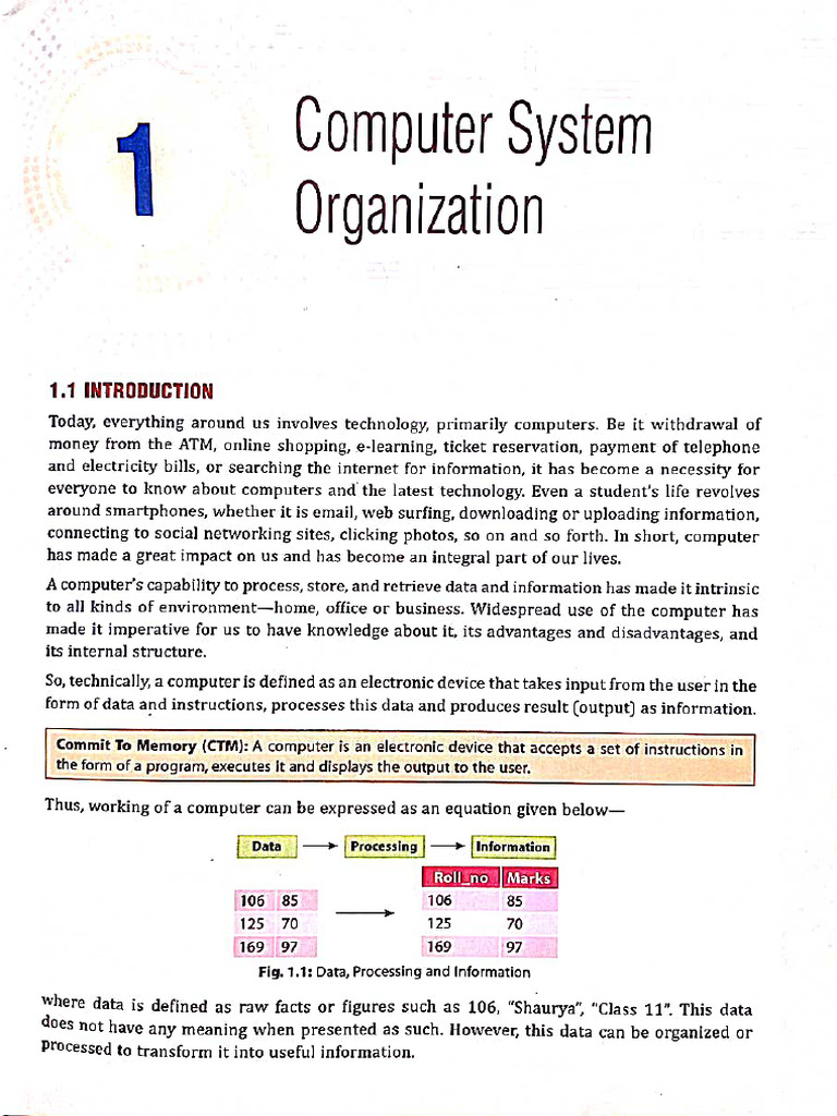 Xi - ch-1 - Computer System & Organization | PDF
