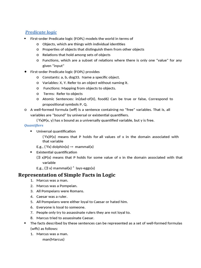 AI unit 3 | PDF | First Order Logic | Logic