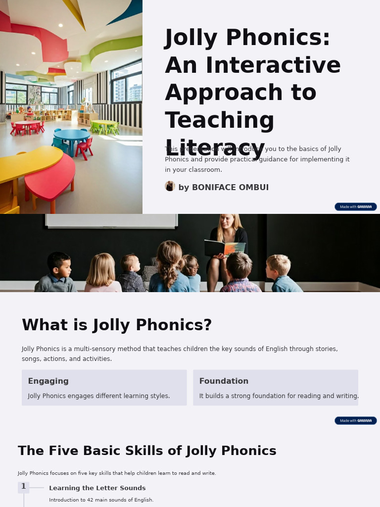 Jolly Phonics An Interactive Approach To Teaching Literacy | PDF ...