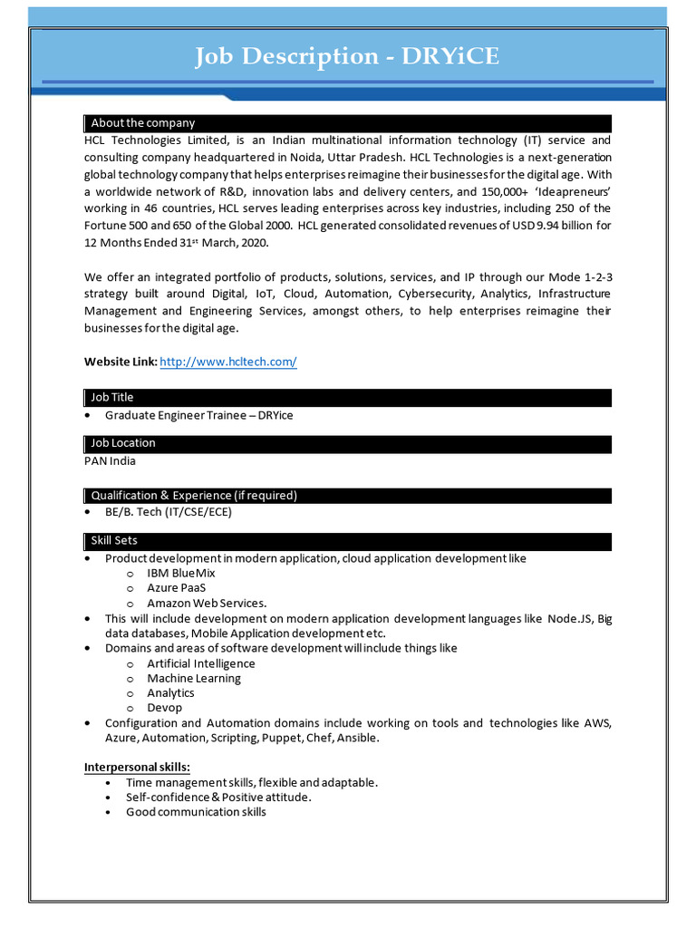 Hcl Get Jd Dryice | PDF | Cloud Computing | Amazon Web Services