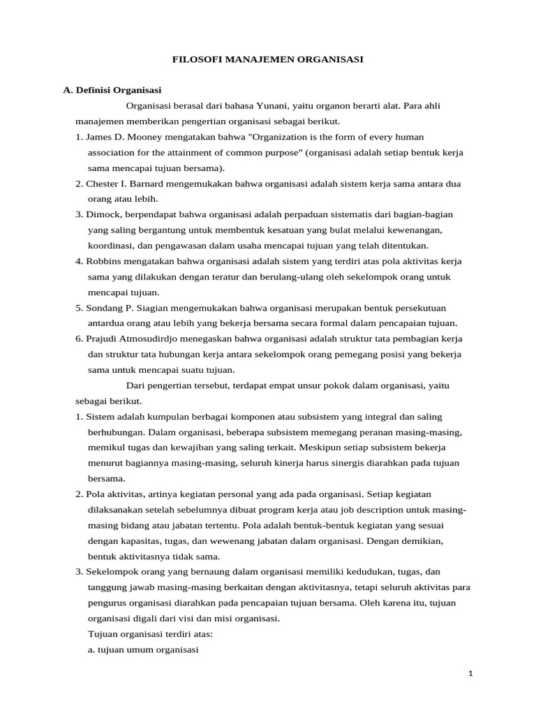 MATERI PERTEMUAN 5 - Filosofi Manajemen Organisasi | PDF