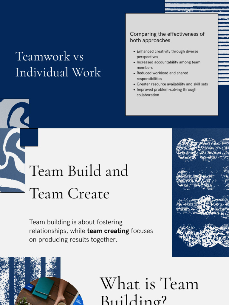 Teamwork vs Individual Work: Effectiveness | PDF | Team Building ...