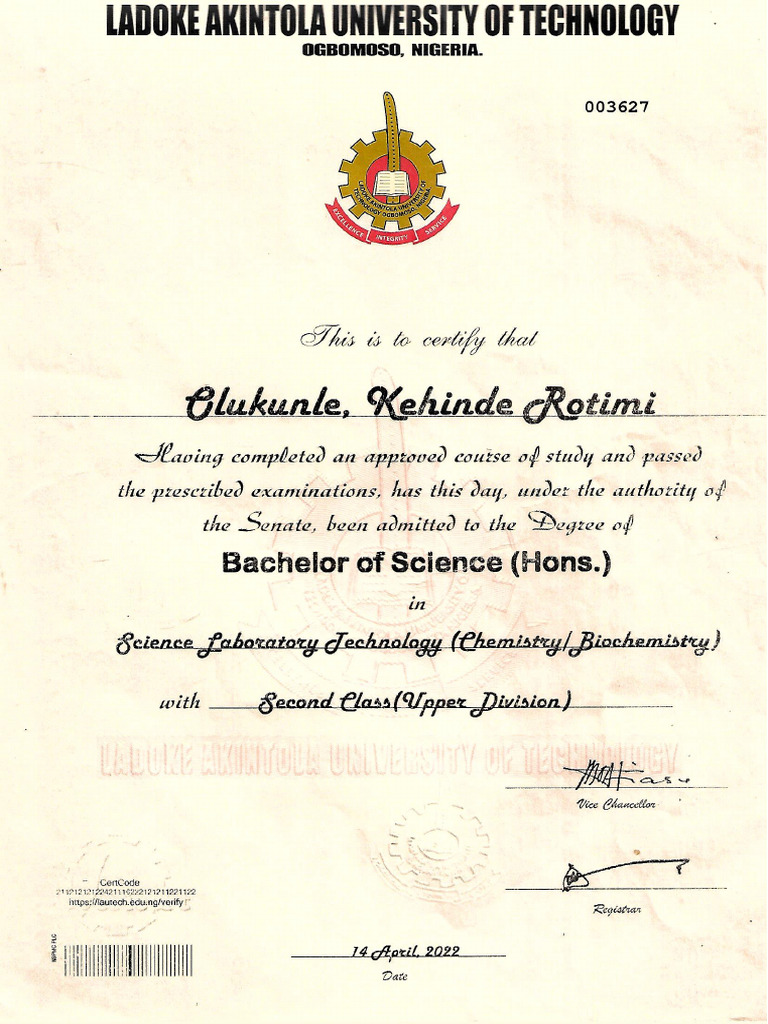 Degree Certificate Scan | PDF