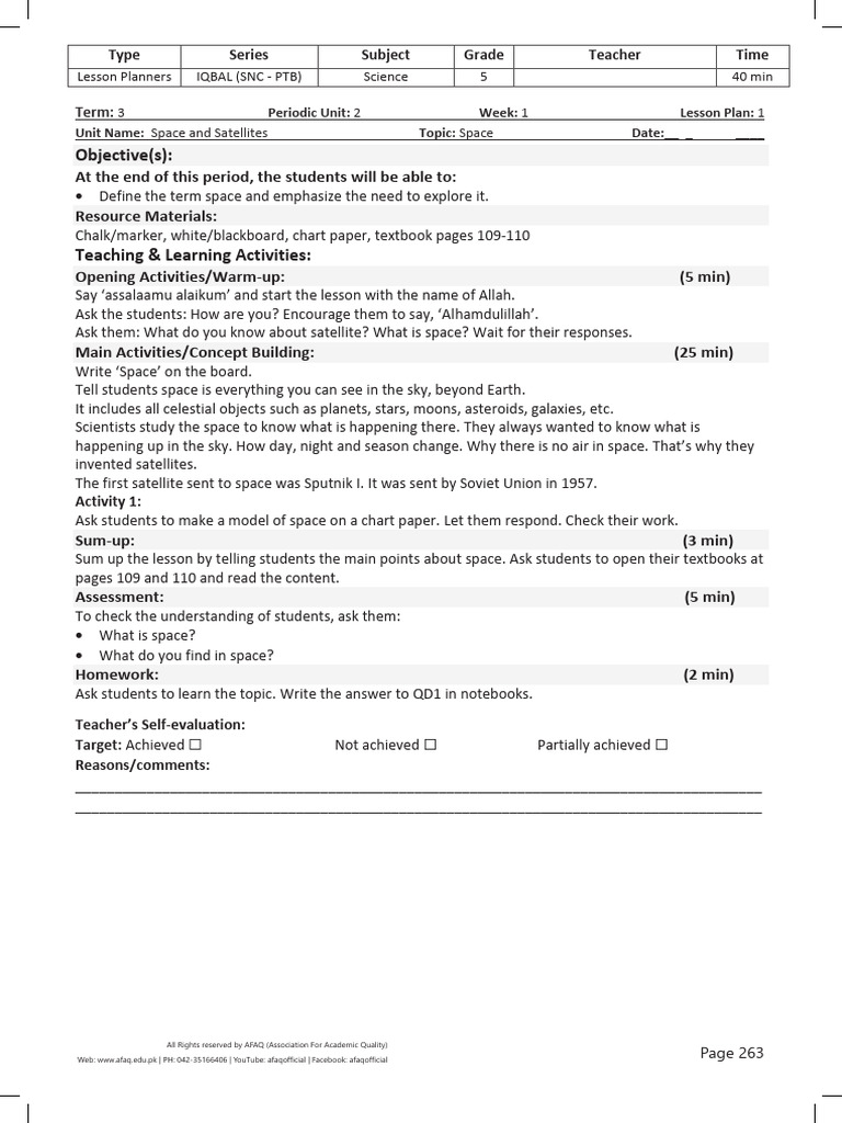 Grade 5 Science Lesson Plans: Space & Satellites | PDF | Nasa | Satellite