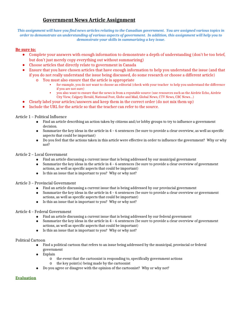 Government News Assignment | PDF | Human Communication