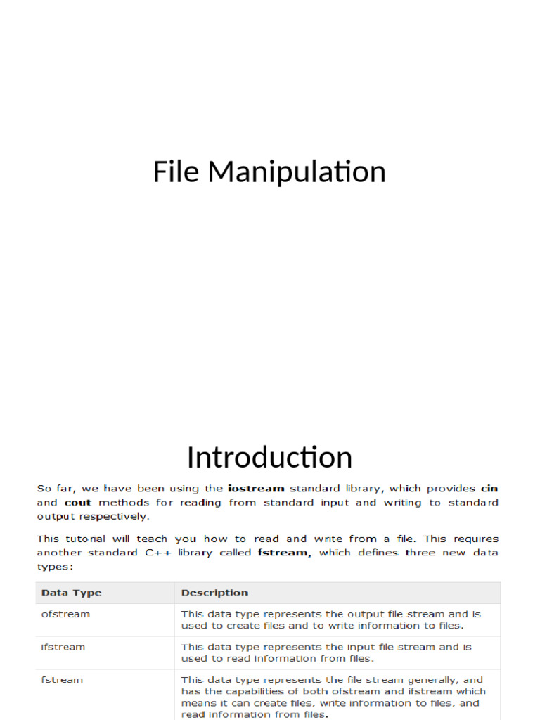 Lecture-12 (File Manipulation) | PDF