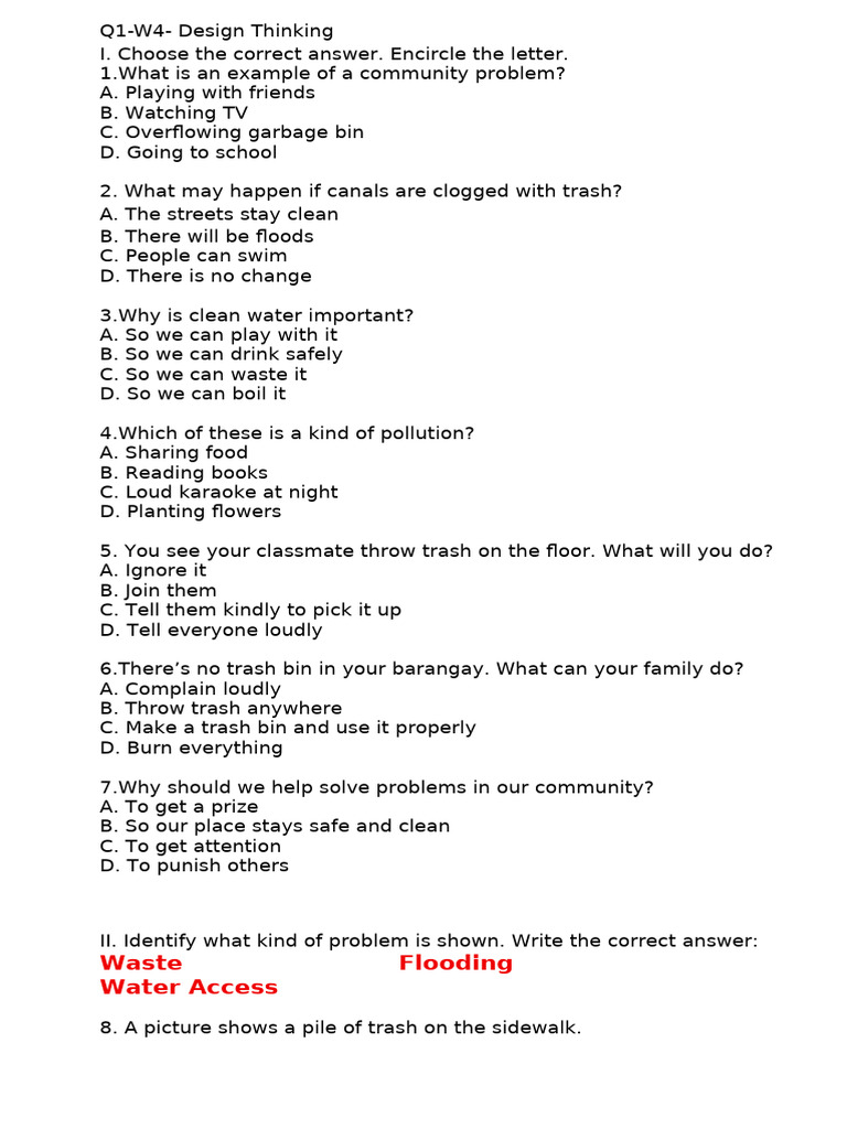 Worksheet Design Thinking Q1 W4 | PDF