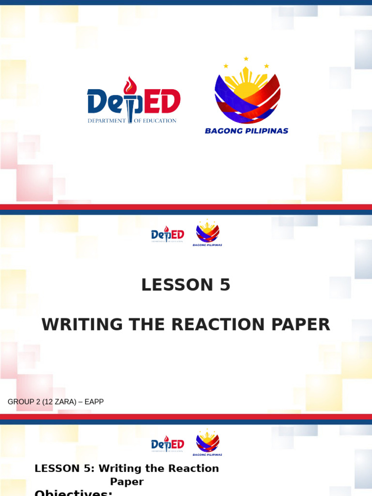 Lesson 5 Reaction Paper Group 2 Eapp | PDF | Citation | Thought