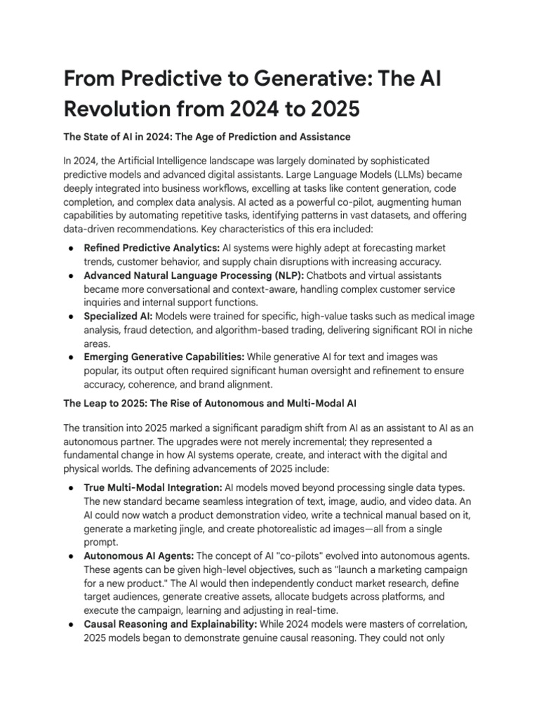 AI Evolution: From Predictive to Generative | PDF | Artificial ...