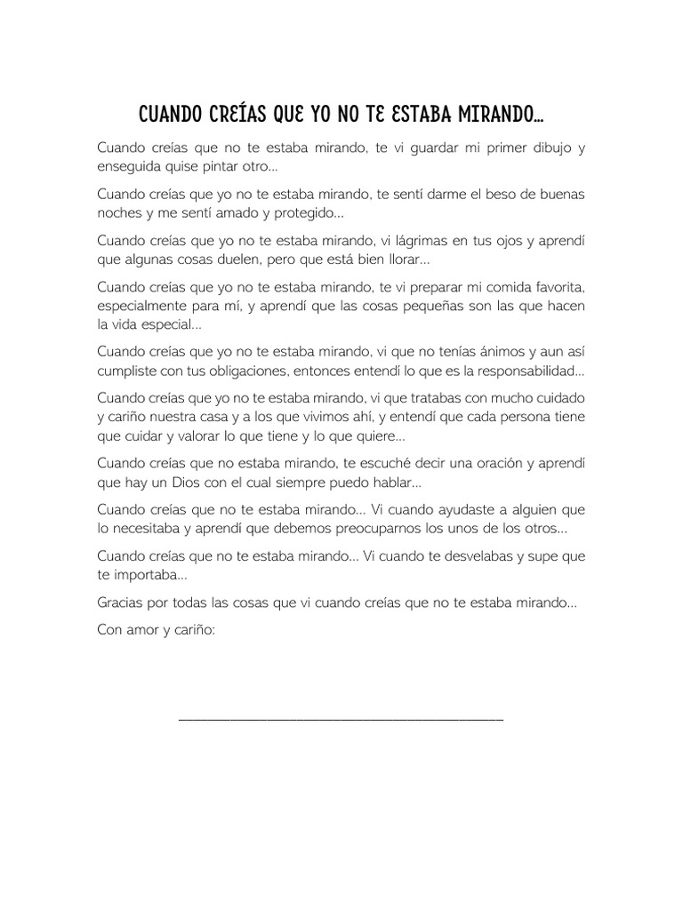 Cuando Creías Que Yo No Te Estaba Mirando | PDF