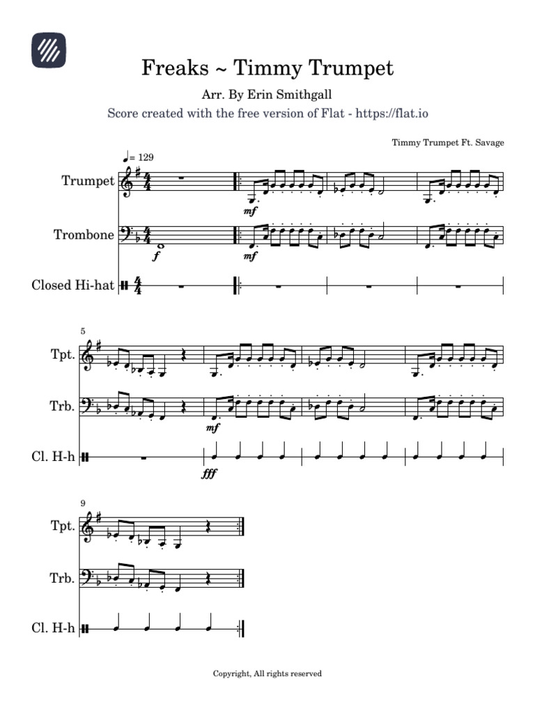 Freaks by Timmy Trumpet Sheet Music | PDF