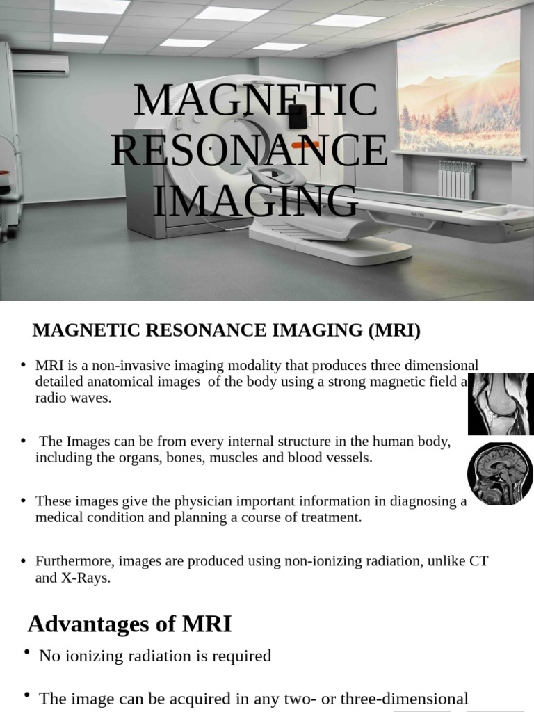 MRI Lecture 1 | PDF | Magnetic Resonance Imaging | Nuclear Magnetic Resonance
