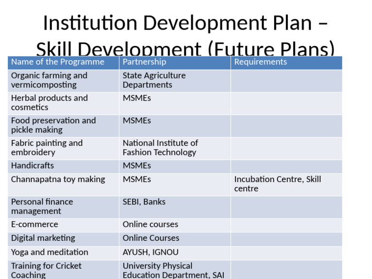 Future Skill Development Plan | PDF