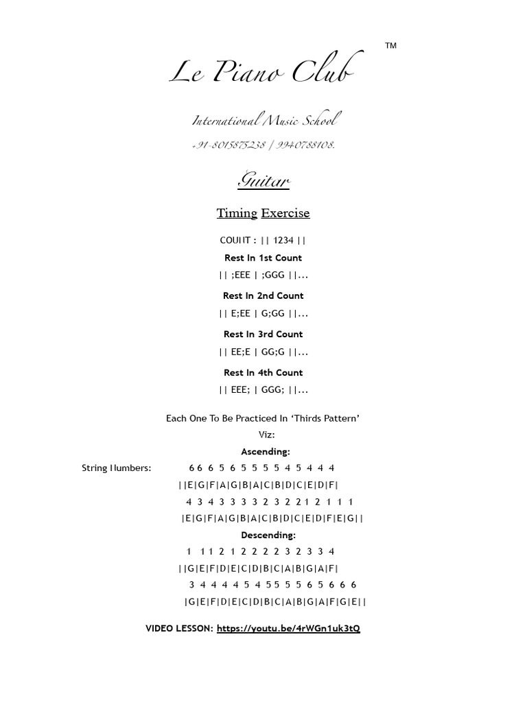 Guitar Timing Exercise Guide | PDF