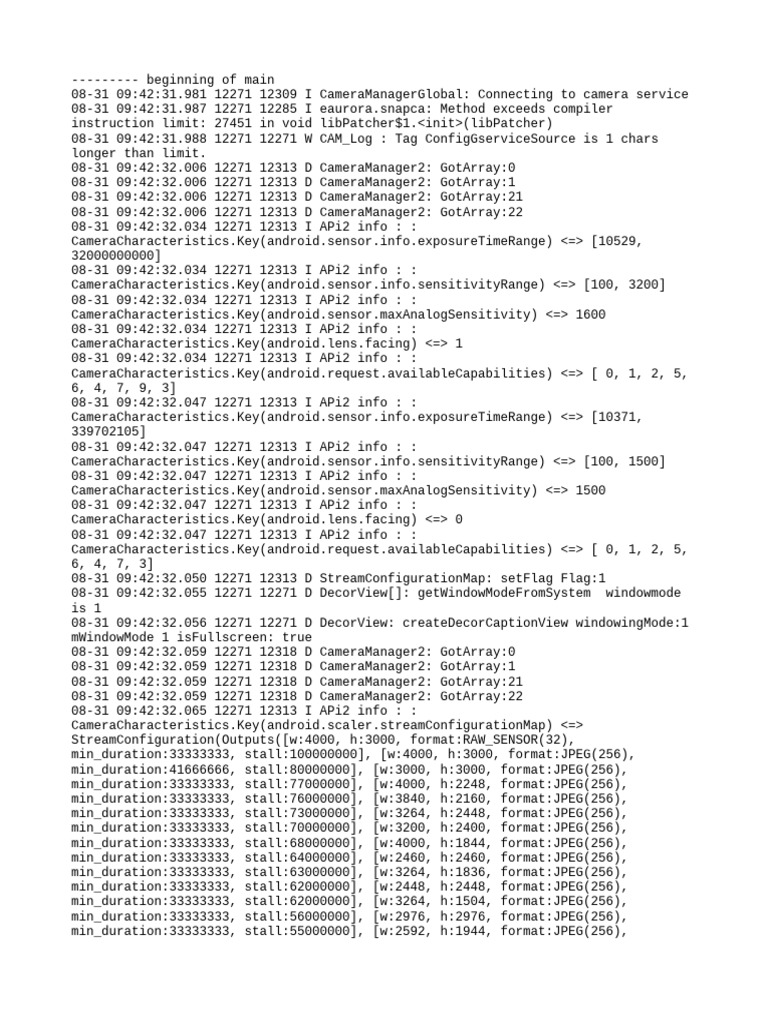 Camera Service Connection Log | PDF | Computer Graphics