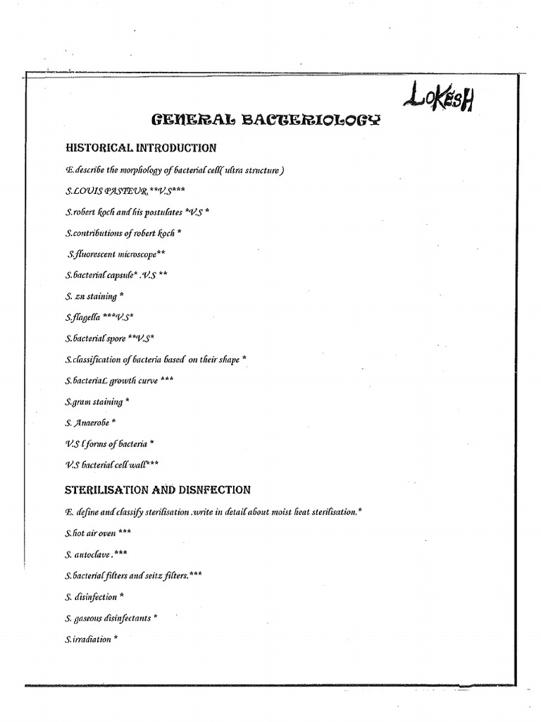 General Bacteriology Questions | PDF