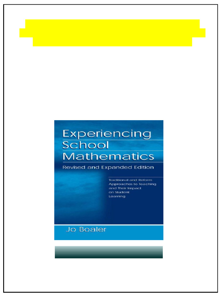 Experiencing School Mathematics Traditional and Reform Approaches to ...