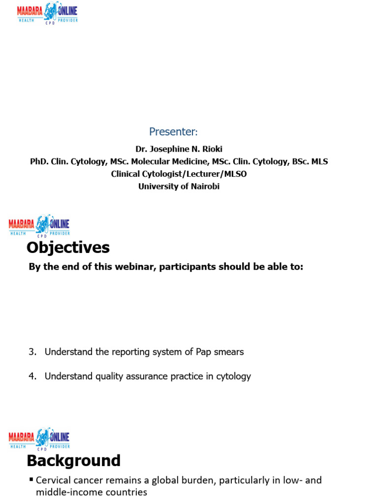Maabara Presentation Slides_Pap Smear Cytology_Optimizing Staining and ...