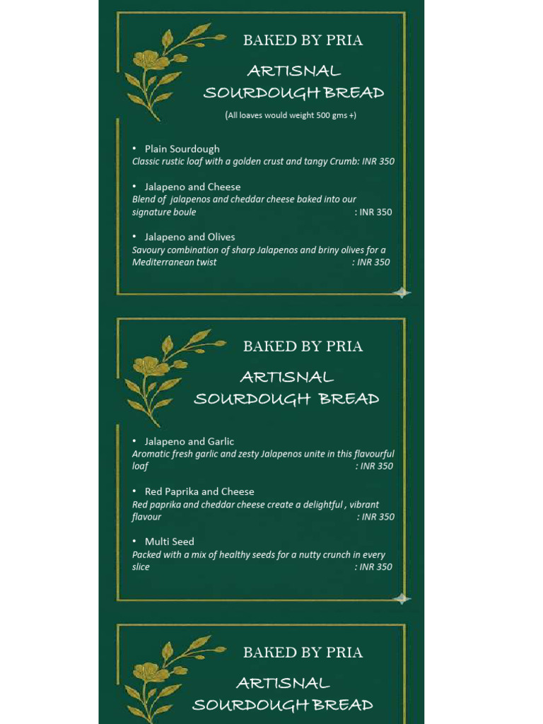 Sourdough Menu | PDF | Breads | Sourdough