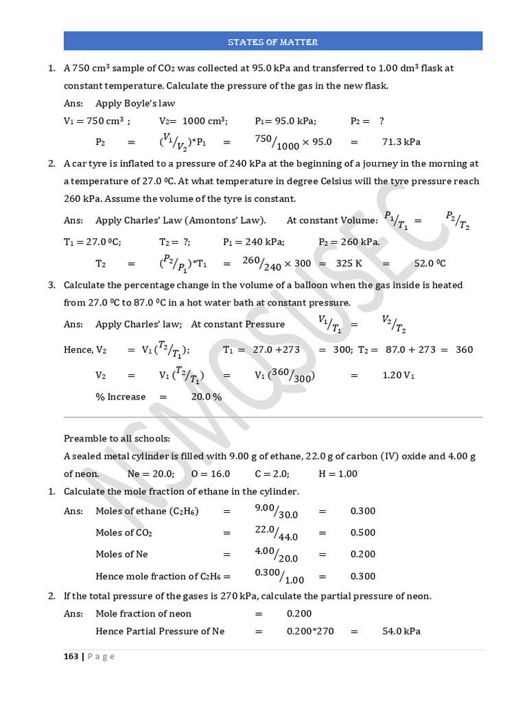 9 State of Matter and Property of Gases | PDF | Gases | Pressure