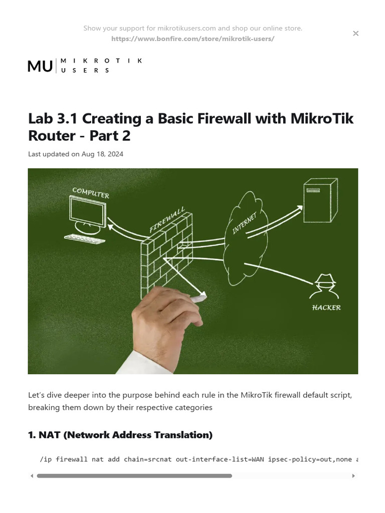 MikroTik Firewall Filter Rules Guide | PDF | I Pv6 | Firewall (Computing)