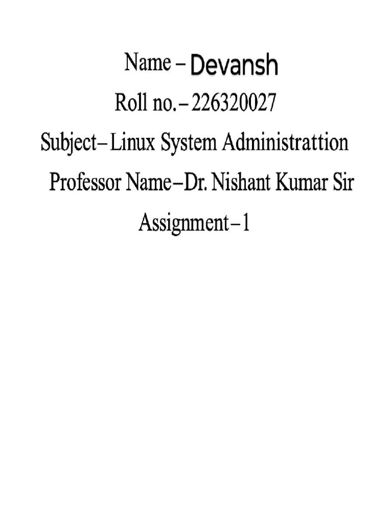 Linux Assignment 1 | PDF