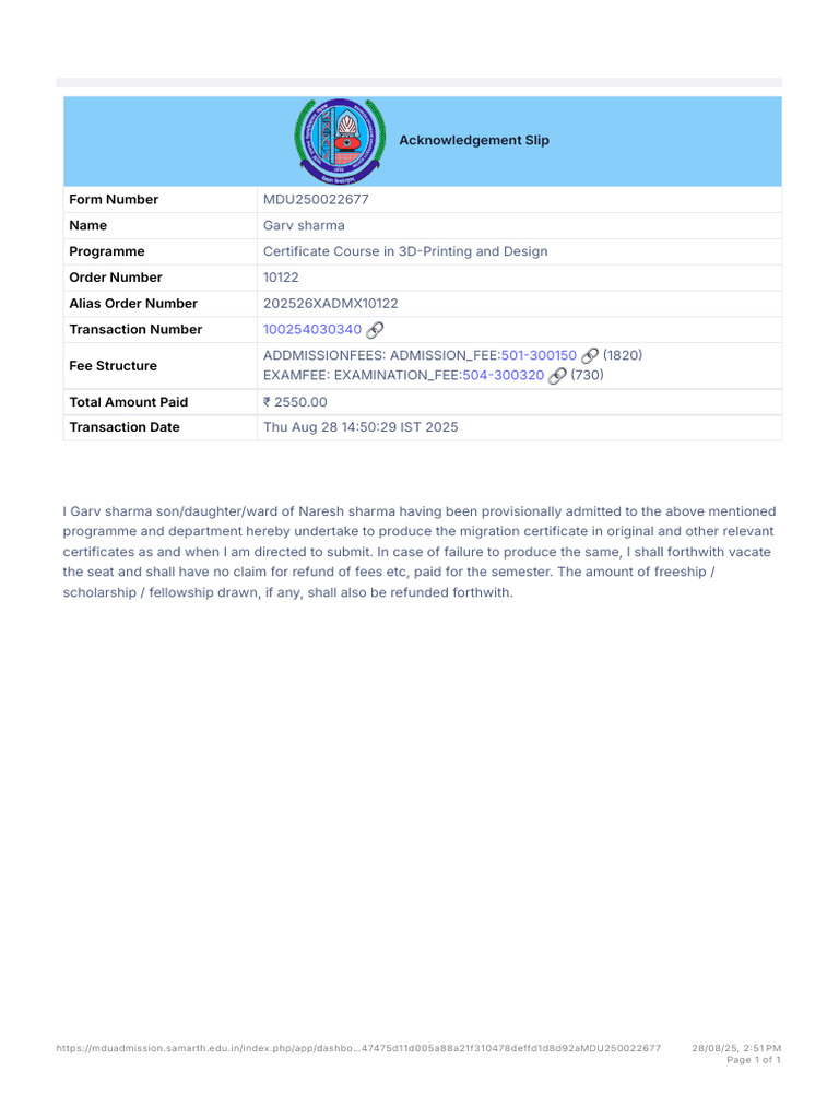 Maharshi Dayanand University | PDF