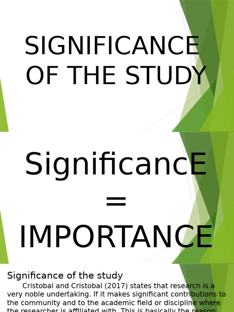 Importance of Research Study Significance | PDF | Cognition | Learning