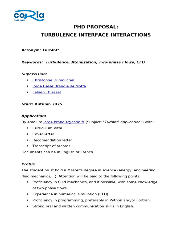 PHD Proposal | PDF | Turbulence | Simulation