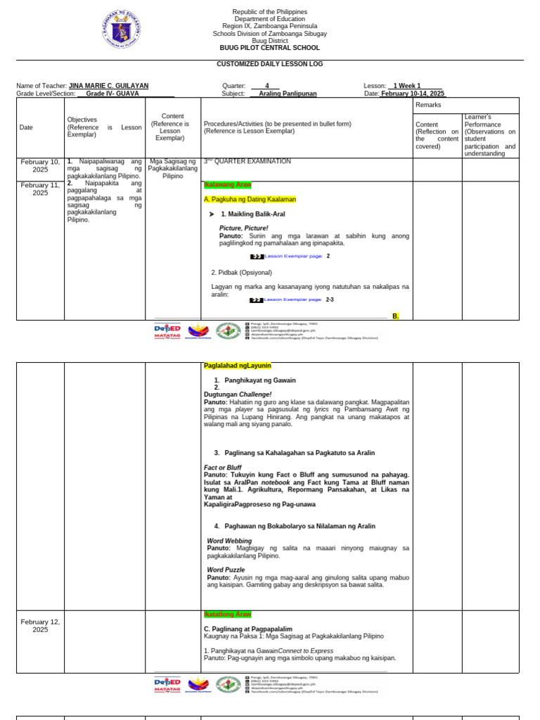 Arpan Matatag CDLL Q4 W1 | PDF