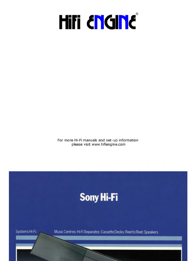 Sony Hifi 1980 Catalogue | PDF