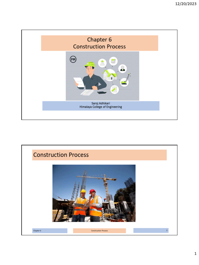 Construction Process Overview and Planning | PDF | Surveying | Capital ...