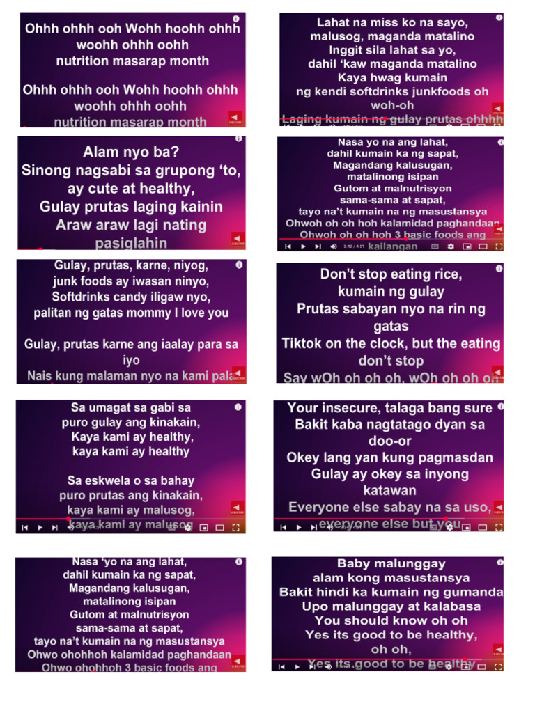 Nutri Jingle Lyrics | PDF