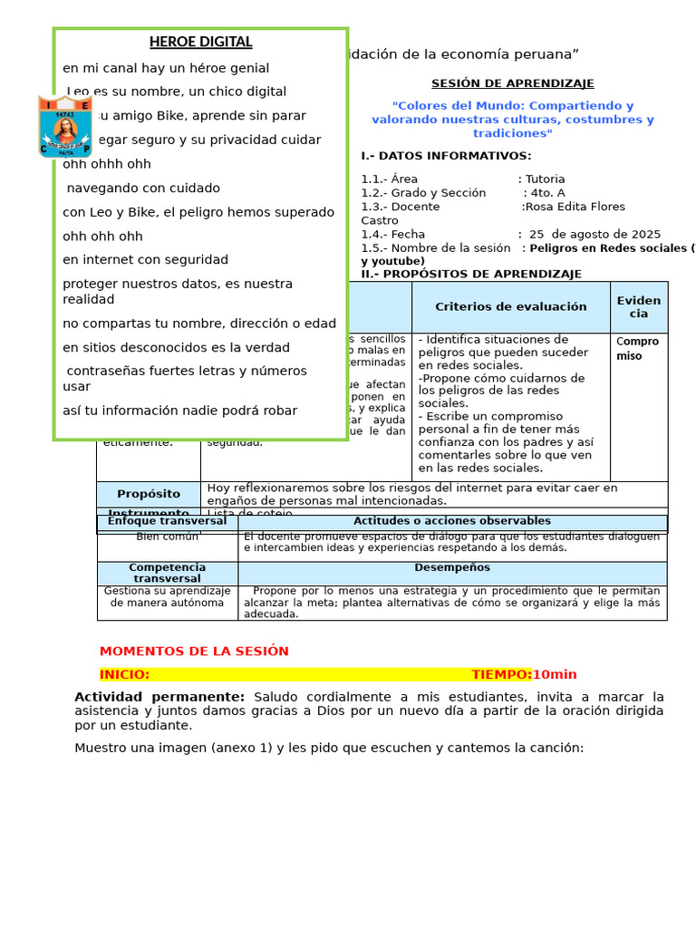 4° Ses Tuto Lun 25 Peligros en Redes Sociales | PDF | Servicio de redes sociales | Youtube