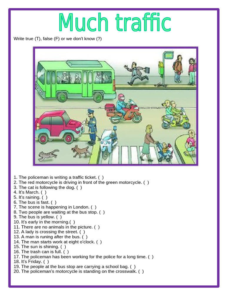 Picture Description Much Traffic | PDF
