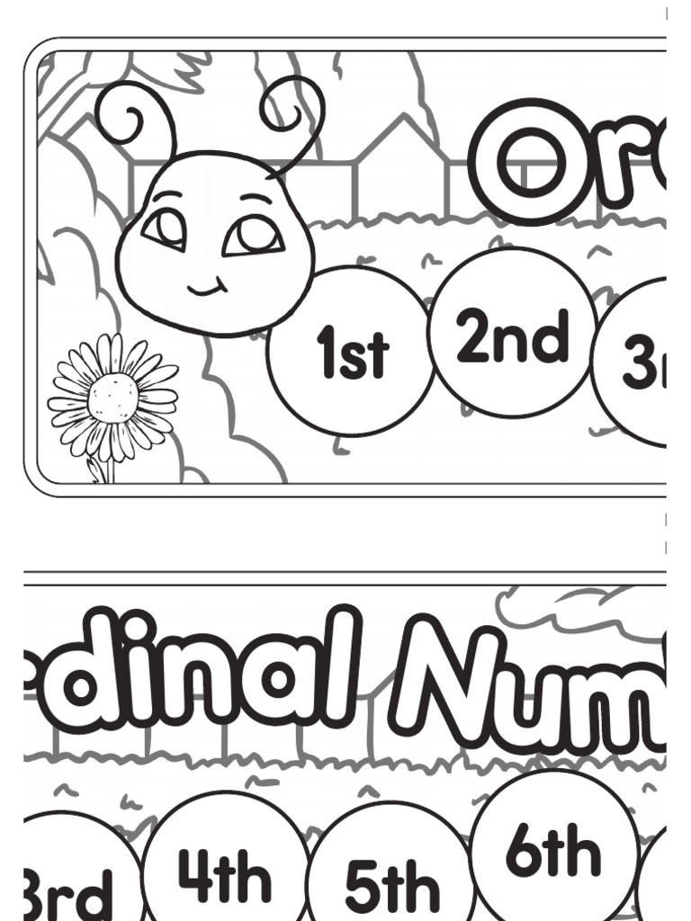 BW Ordinal Numbers 1-10 Caterpillar Banner | PDF