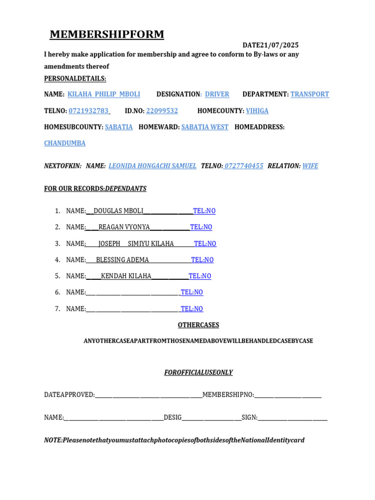 Membership Form | PDF