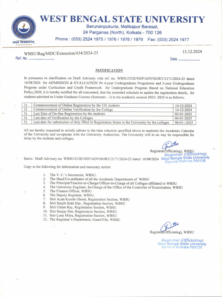 Notification For MDC Registration Date Extension | PDF