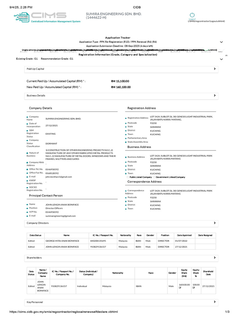 Cidb Renew PPK | PDF