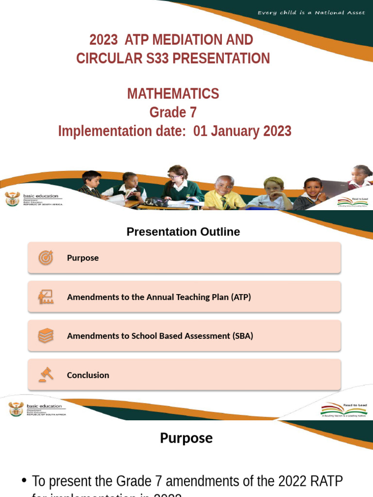 2023 Grade 7 Mathematics ATP Mediation | PDF
