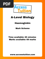 AQA A-level Biology: Haemoglobin Worksheet | PDF | Hemoglobin | Oxygen