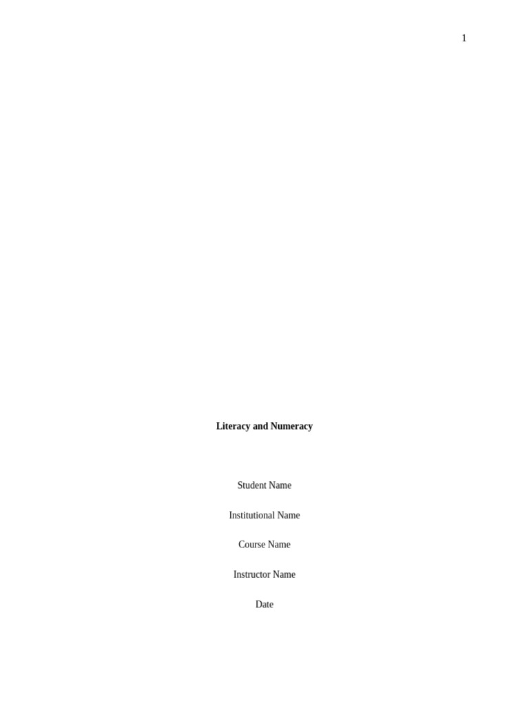 Literacy and Numeracy | PDF | Learning | Literacy