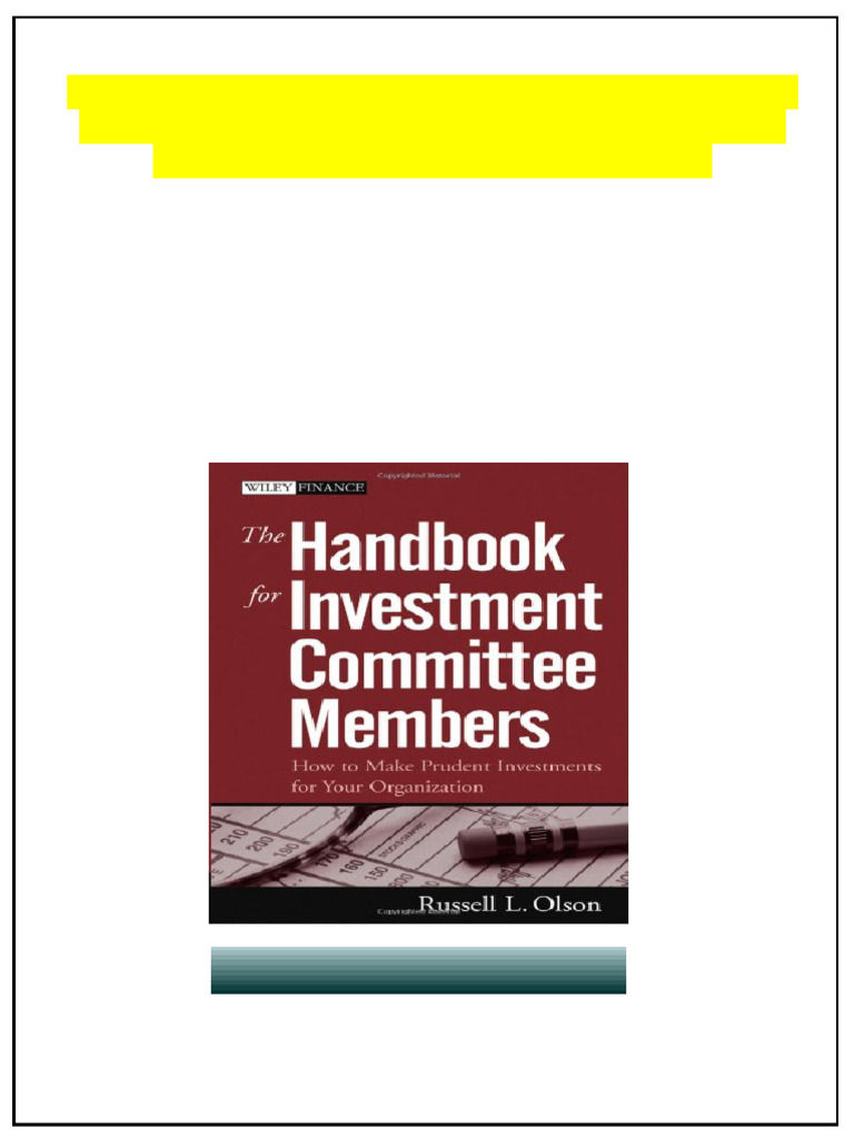 Handbook for Investment Committee Members How to Make Prudent ...