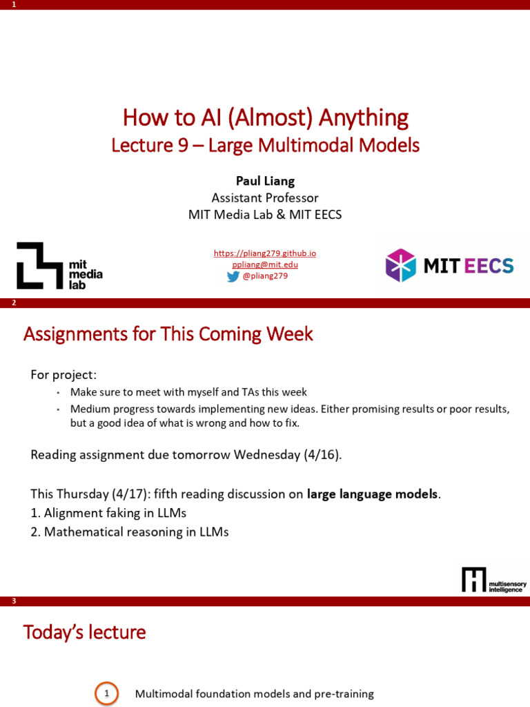 Lec8 - Large Multimodal Models | PDF | Human Communication | Learning