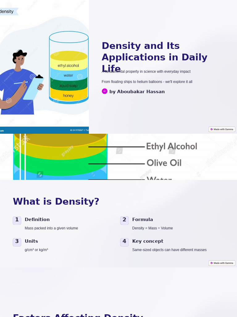 Density and Its Applications in Daily Life | PDF | Density | Buoyancy