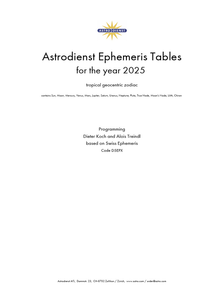 2025 Ephemeris-Declination | PDF | Planets In Astrology | Local Interstellar Cloud